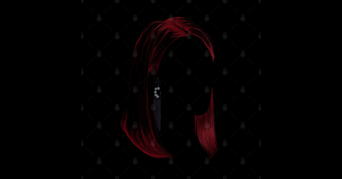 Red Hair with Earring - Red Hair - Sticker | TeePublic