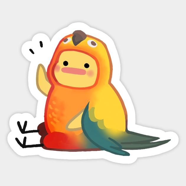 Sun Conure Costume Birdblob - Sun Conure - Sticker | TeePublic