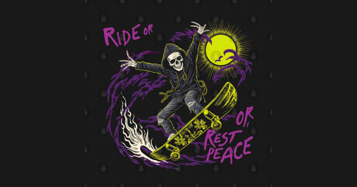 Ride or Rest in Peace – Skeleton Skater Performing Tricks on a Coffin ...