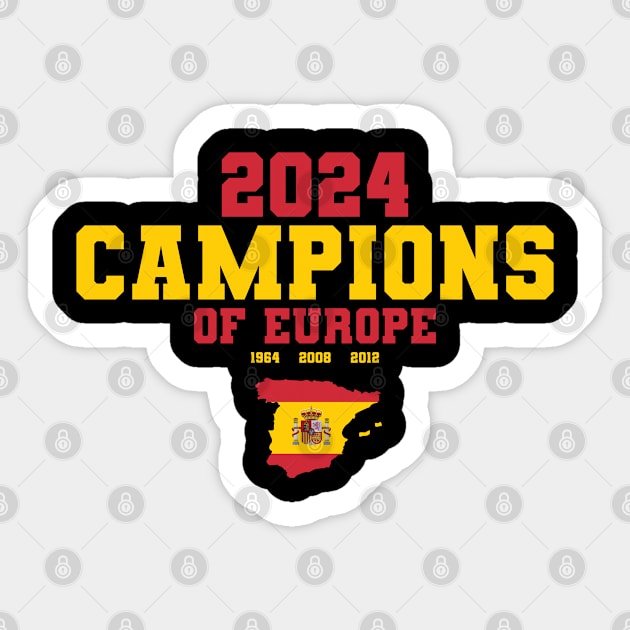 Champions of Europe - Spain - Sticker | TeePublic