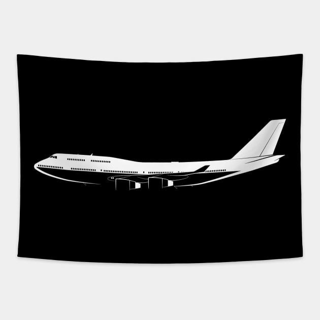Boeing 747-400 Silhouette - 747 - Tapestry | TeePublic