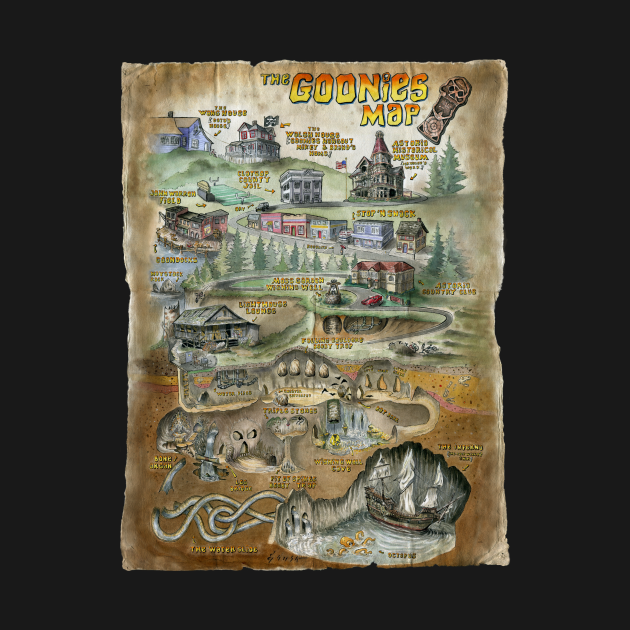 Goonies Map - Goonies - T-Shirt | TeePublic