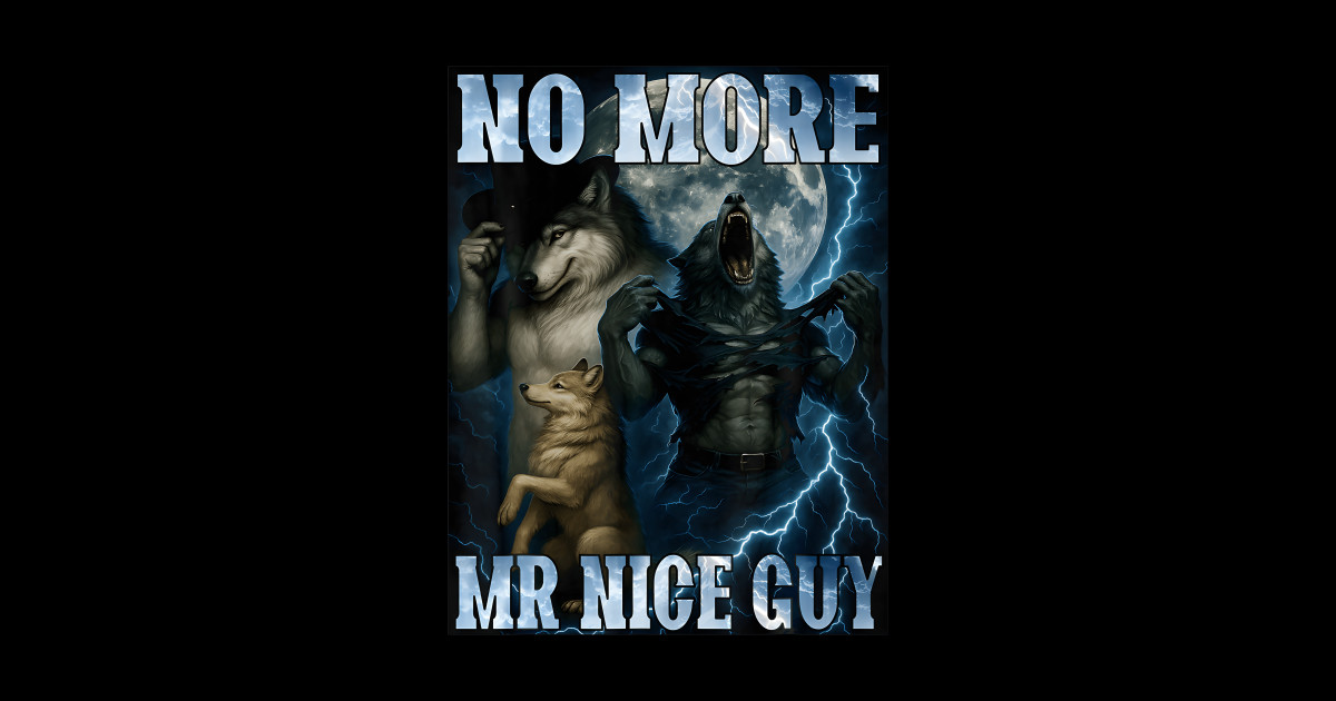 No More Mr Nice Guy Alpha Wolf Dad Papa - Funny Alpha Wolf - Sticker ...