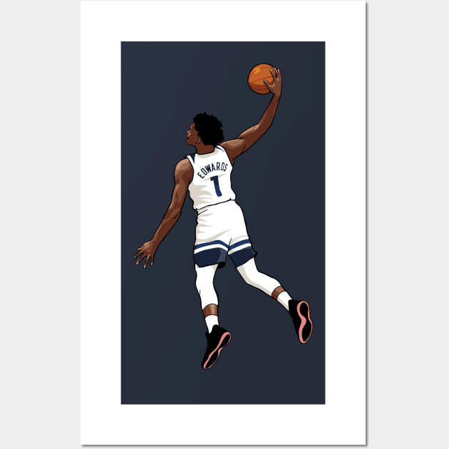 Anthony Edwards Vector Dunk - Anthony Edwards - Posters and Art Prints ...