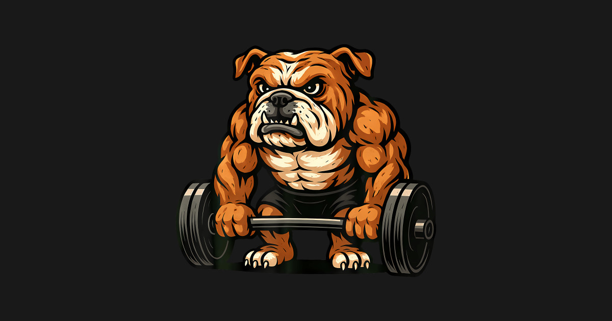 English Bulldog Weightlifting Bodybuilder Workout Gym Dog - English ...