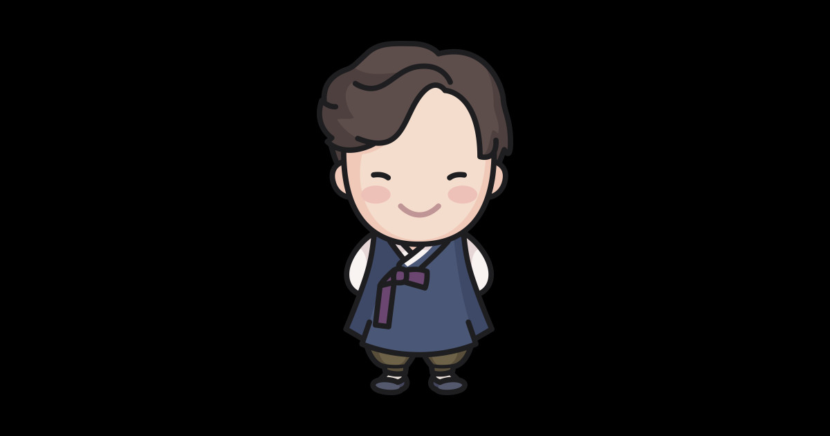 Cute Traditional Korean Man Cartoon - Korean - Sticker | TeePublic