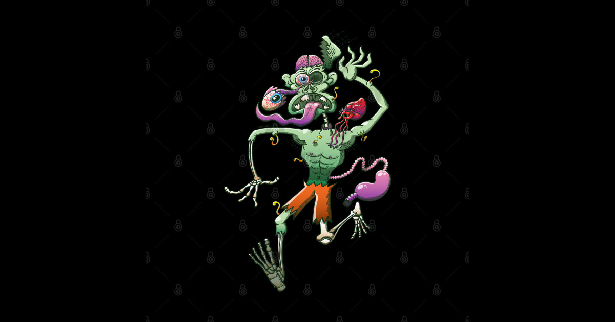 Creepy zombie in trouble while running and falling apart - Spooky ...