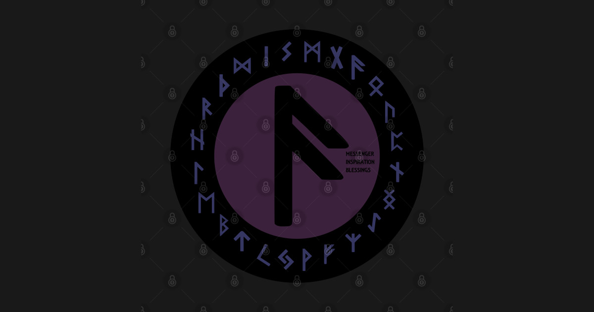 Purple Ansuz Futhark Rune Symbol - Viking Symbols - T-Shirt | TeePublic