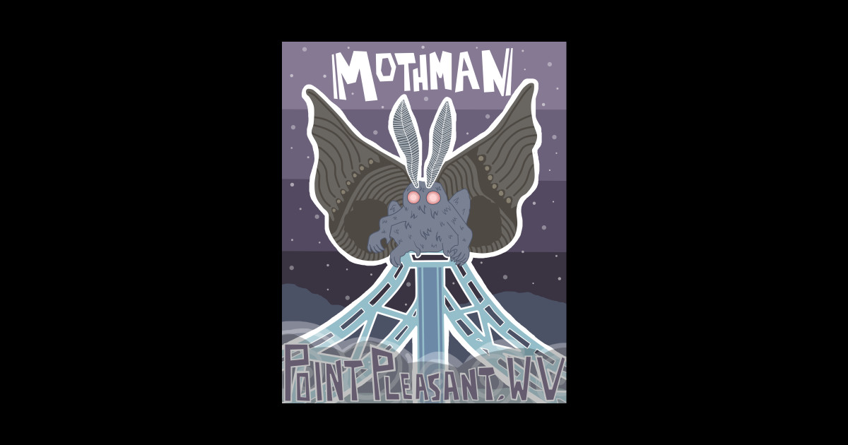 Mothman on the Bridge - Mothman - T-Shirt | TeePublic