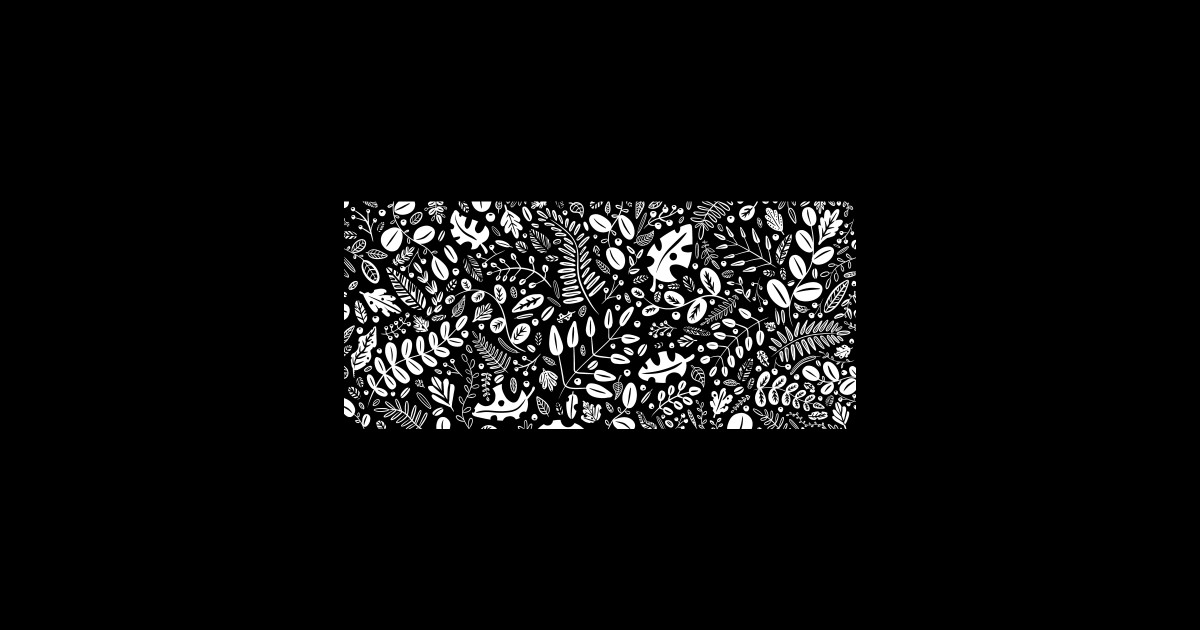 Garden Leaves B&W Pattern - Leaves - Sticker | TeePublic
