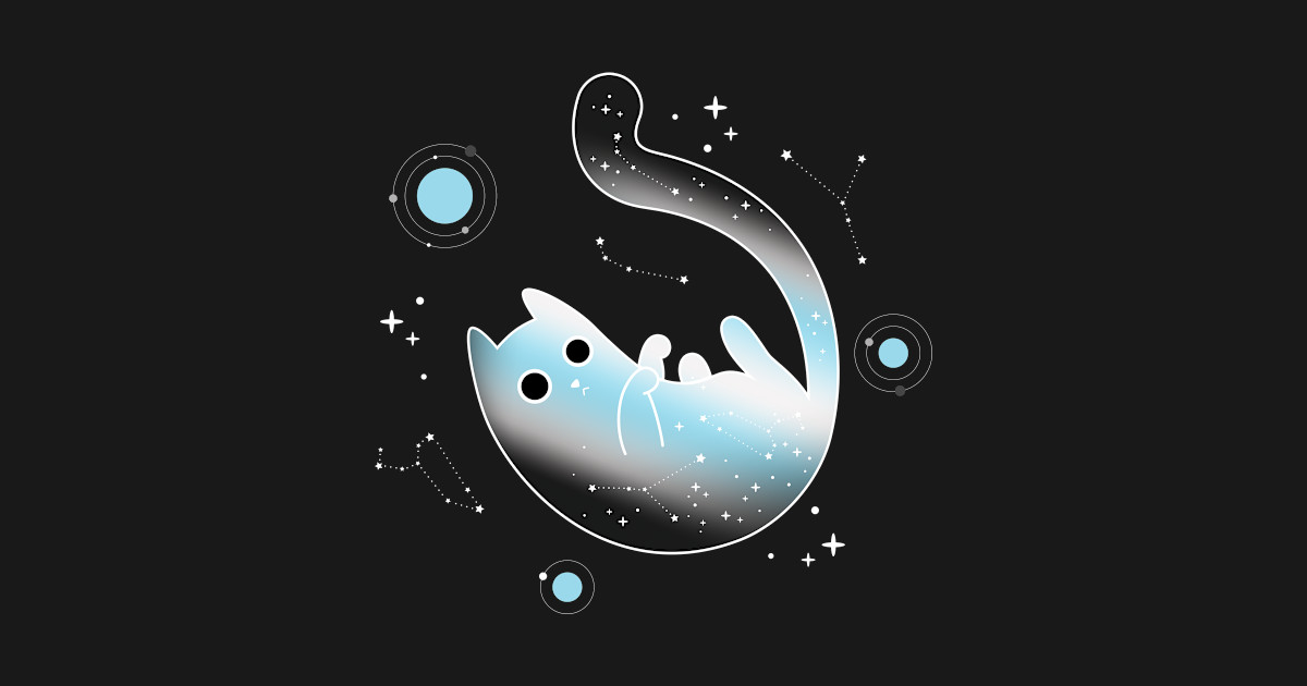 Demiboy Cat Space Galaxy LGBT Pride Flag - Demiboy - T-Shirt | TeePublic