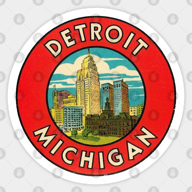 Retro Detroit, MI - Detroit - Sticker | TeePublic