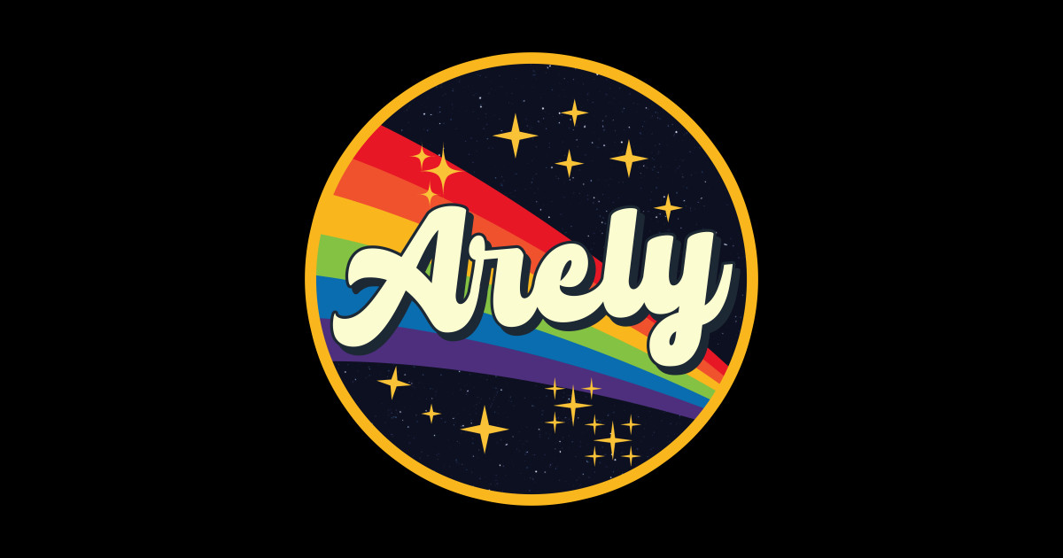Arely // Rainbow In Space Vintage Style - Arely - Sticker | TeePublic