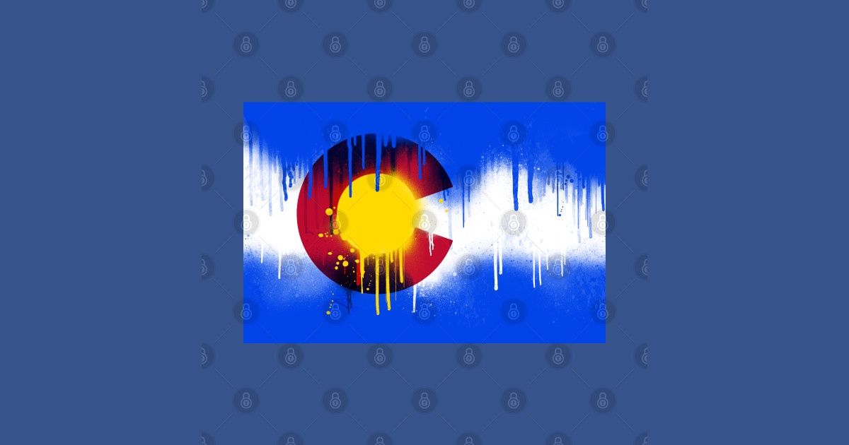 Drippy Colorado State Flag - Colorado State Flag - T-Shirt | TeePublic