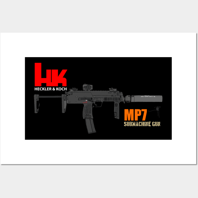 HK MP7 Submachine Gun - Machine Gun - Posters and Art Prints | TeePublic