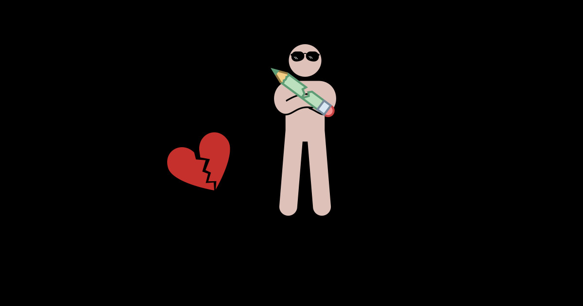 love is like a broken pencil - Broken - Sticker | TeePublic