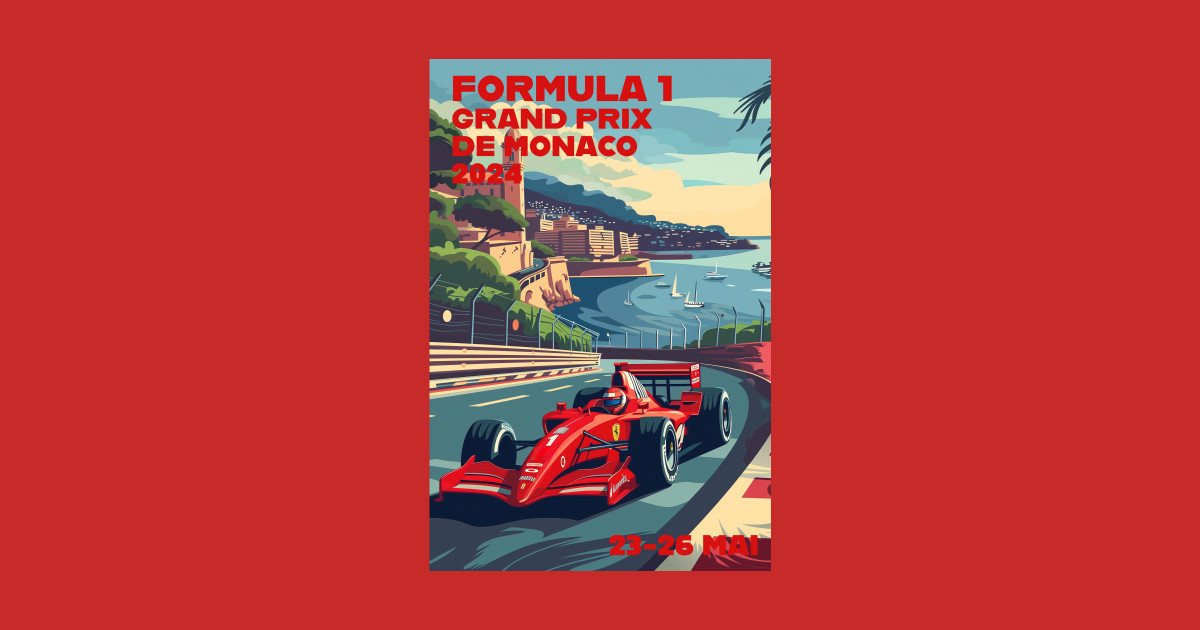 2024 Monaco Grand Prix Racing Travel Poster - Monaco - T-Shirt | TeePublic
