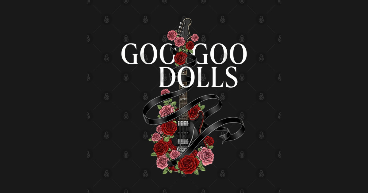 Goo Goo Dolls Floral Guitar - Goo Goo Dolls Floral Guitar - T-Shirt ...