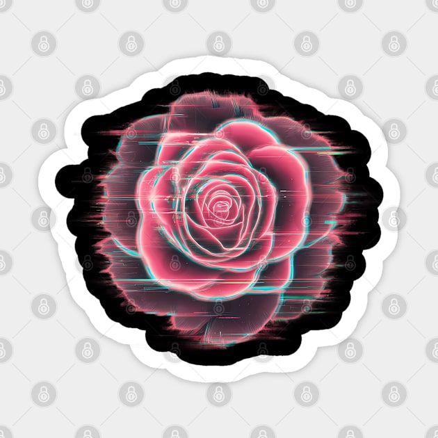 Vaporwave glitched rose glitch for rose lovers - Vaporwave Rose ...