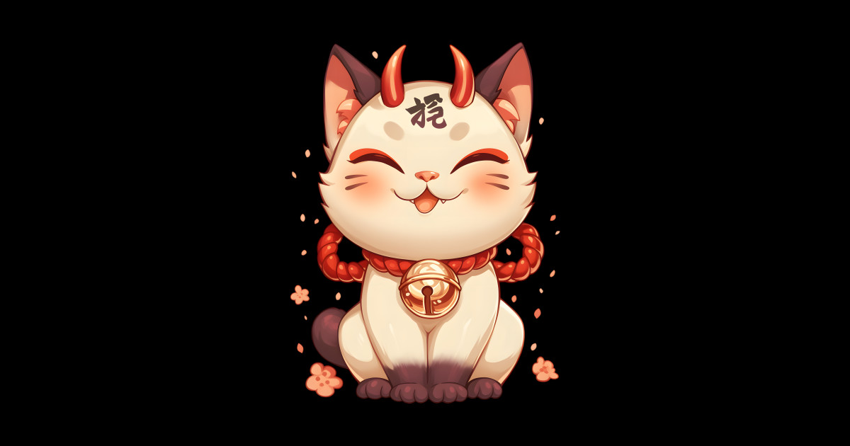 Devilish Chibi Cat - Demon Cat - Sticker | TeePublic