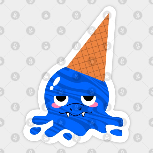 Spinosaurus Neptune Ice Cream Cone - Space - Sticker | TeePublic