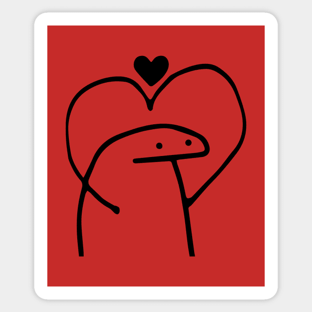 Flork Heart (Black) - Flork Heart Shape - Sticker | TeePublic