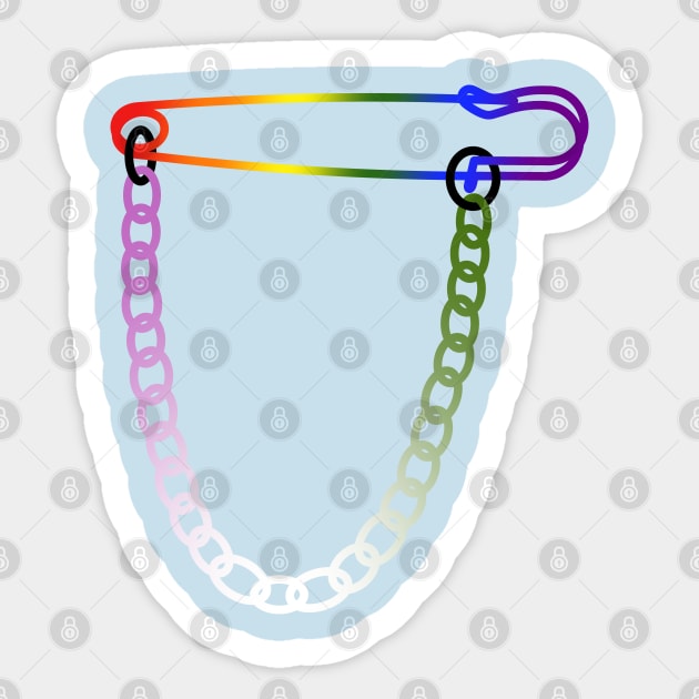 Genderqueer Queer Safety Pin - Safety Pin - Sticker | TeePublic