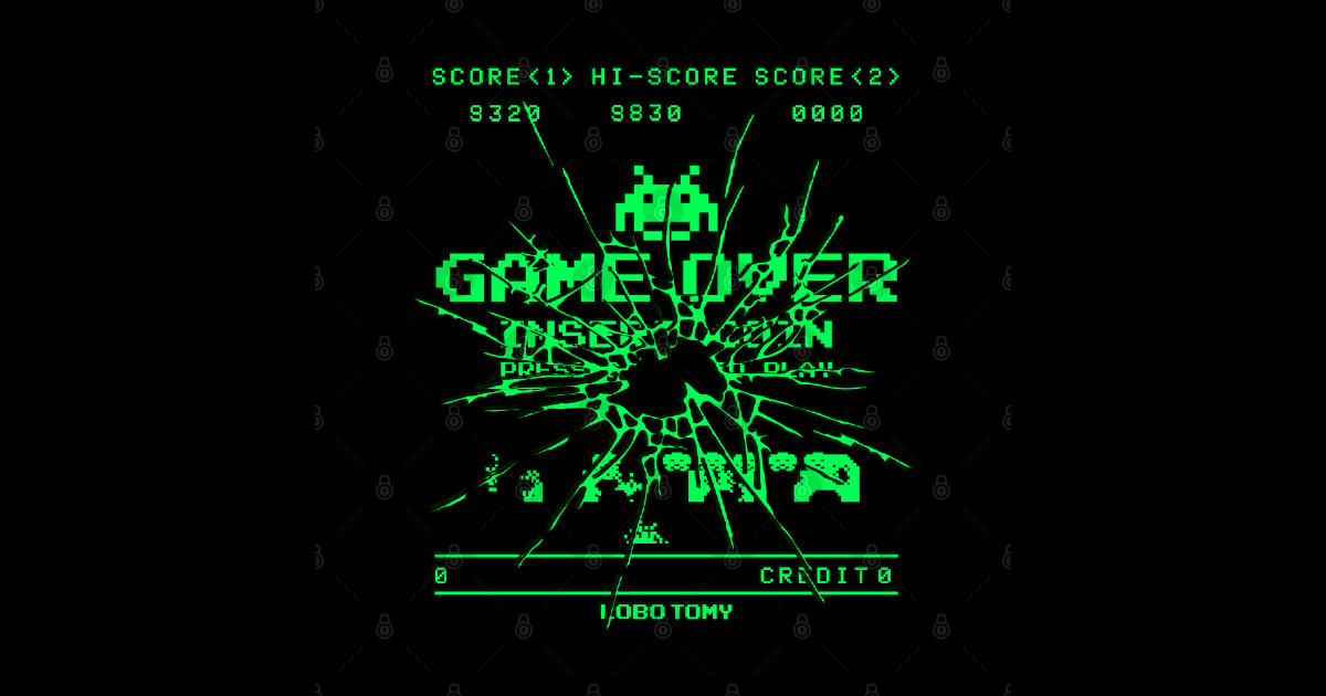 GAME OVER retro arcade game by LOBO TOMY - Arcade Games - Sticker ...
