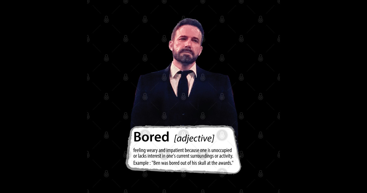 Ben Affleck Bored Mem Design - Bored - Sticker | TeePublic