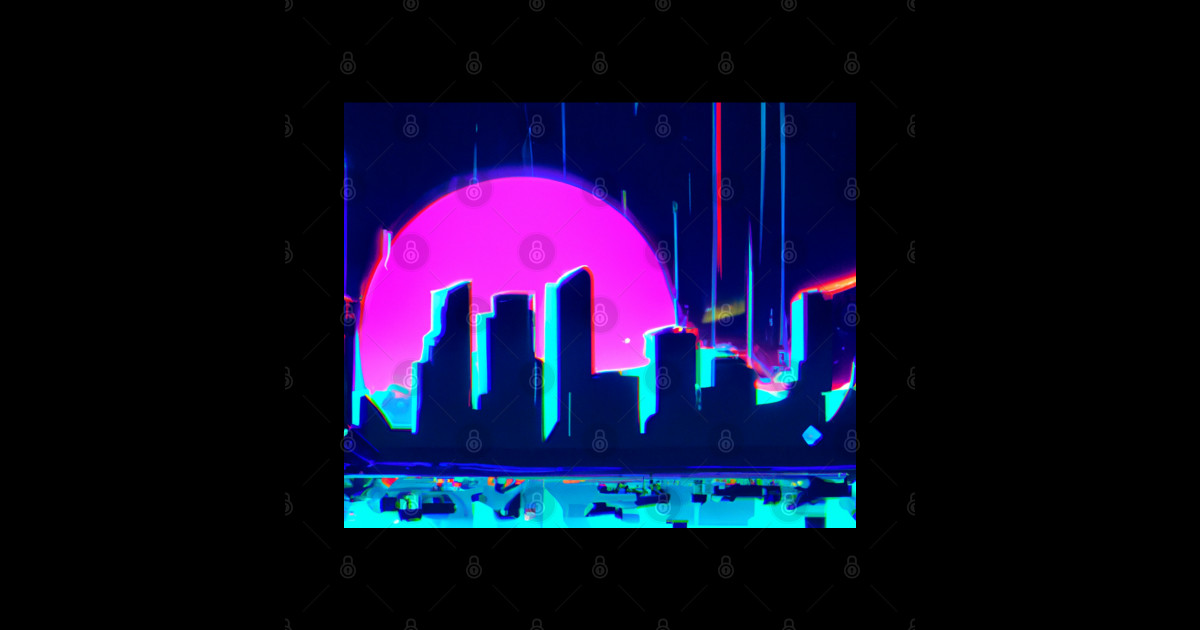 Synthwave city skyline - Synthwave - Posters and Art Prints | TeePublic