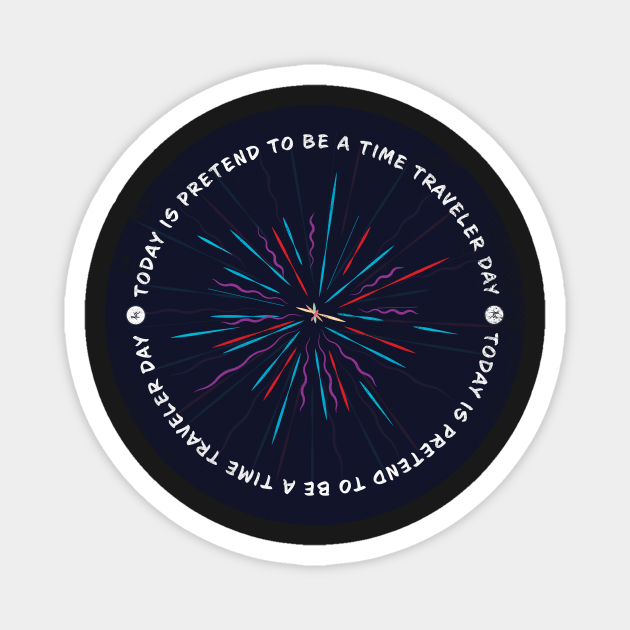 Today is Pretend To Be A Time Traveler Day Badge - Celebration - Magnet ...