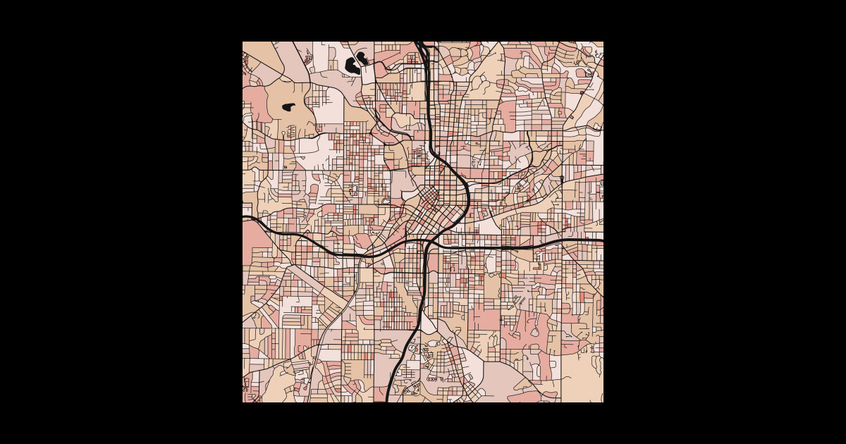 Atlanta Map Pattern in Soft Pink Pastels - Atlanta Map - Sticker ...
