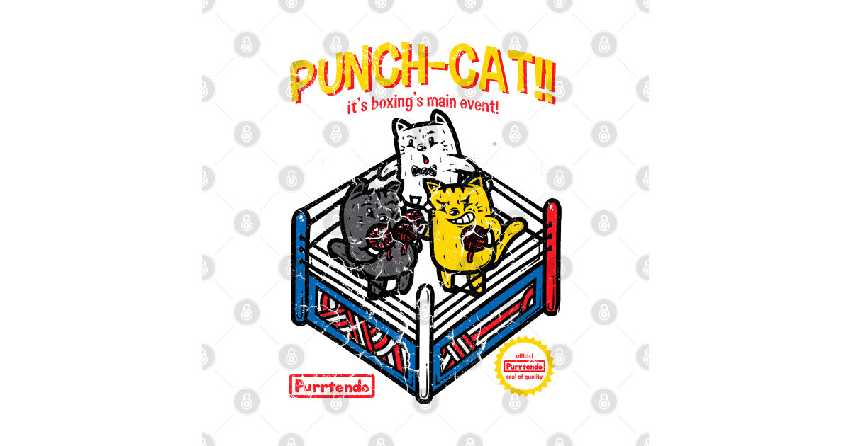 Punch Cat Boxing - Boxing Cat - T-Shirt | TeePublic