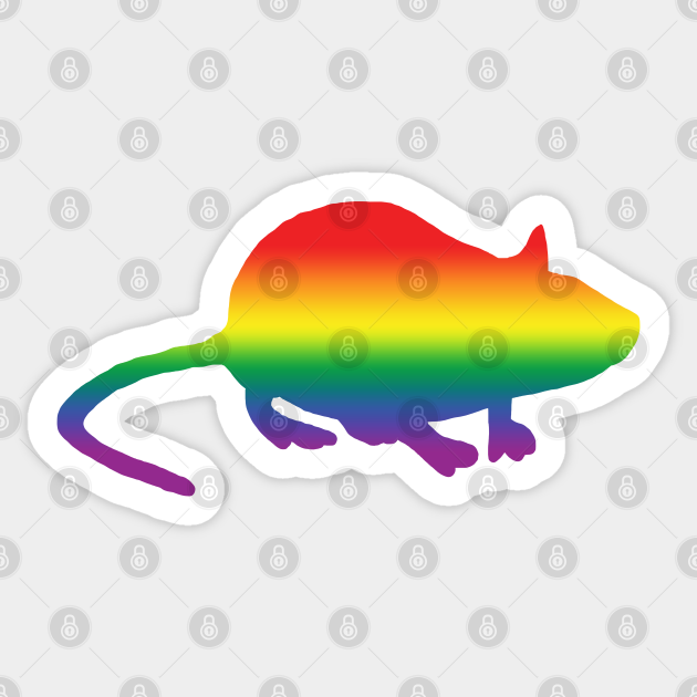 Rainbow Silhouette Rat - Rainbow - Sticker | TeePublic