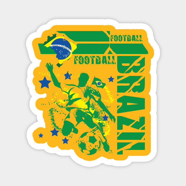 Brazil Football Brazilian Flag Fan Memorabilia - Football - Magnet ...