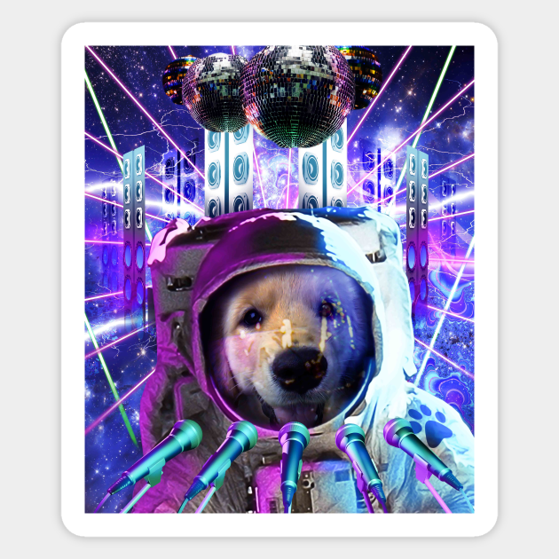 Rave Astronaut Dog - Rave Astronaut Dog - Sticker | TeePublic