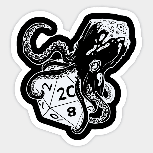 Fathomless D20: dnd 5e warlock dice white and black - Dnd - Sticker ...