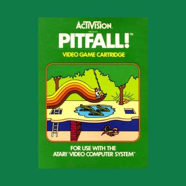 Classic 8-Bit Video Game Box Art - Pitfall! - Video Game - T-Shirt | TeePublic