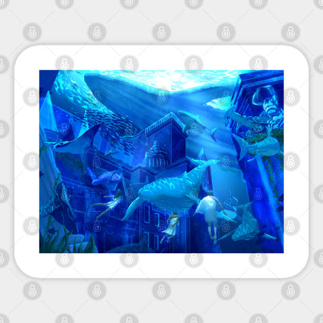 the deep azure - Ocean - Sticker | TeePublic
