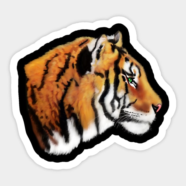 Tiger head side view - Tiger Head - Sticker | TeePublic