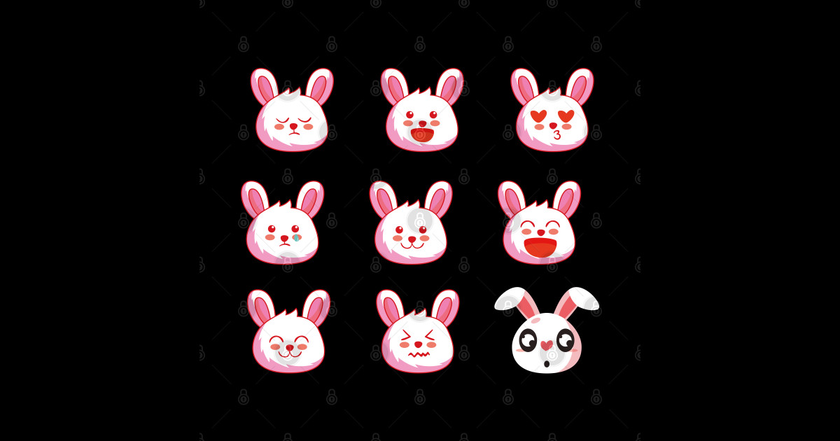 funny rabbit emoji - Funny Rabbit Emoji - Sticker | TeePublic