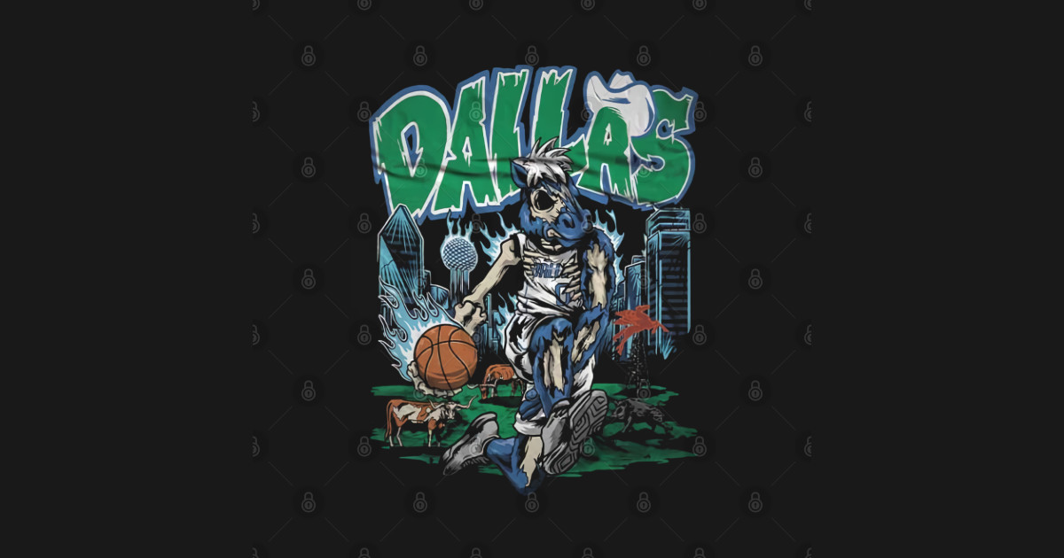 Dallas Basketball Skeleton - Dallas Mavericks - T-Shirt | TeePublic