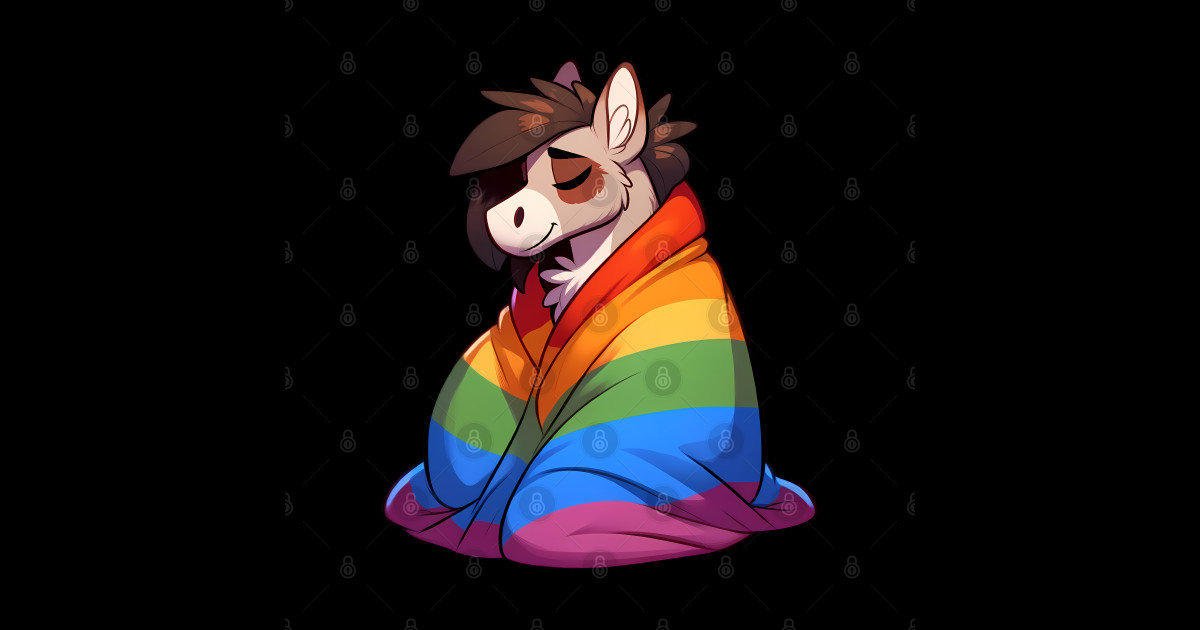 Comfy Womfy Furry Pride Horse LGBTQ Rainbow - Furry - Magnet | TeePublic