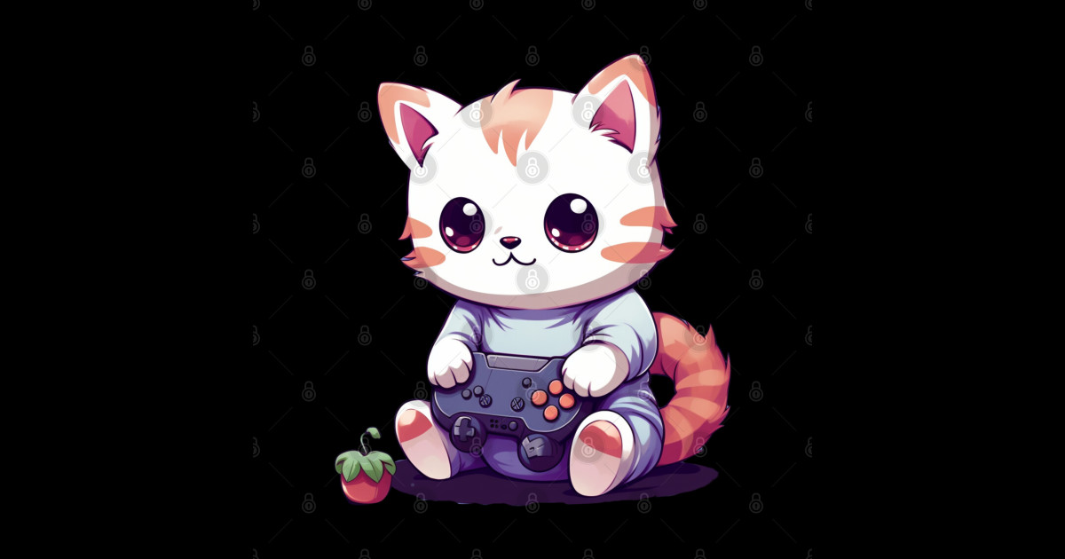Gamer Cat - Gamer Cat - Sticker | TeePublic