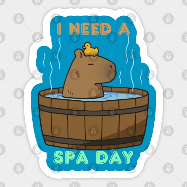 Capy Spa Day - Capybara - Sticker | TeePublic