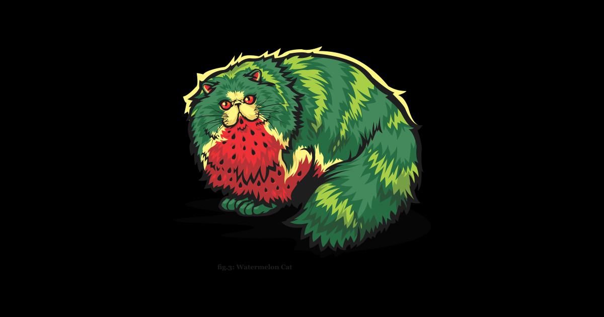 Watermelon - Cat - Sticker | TeePublic