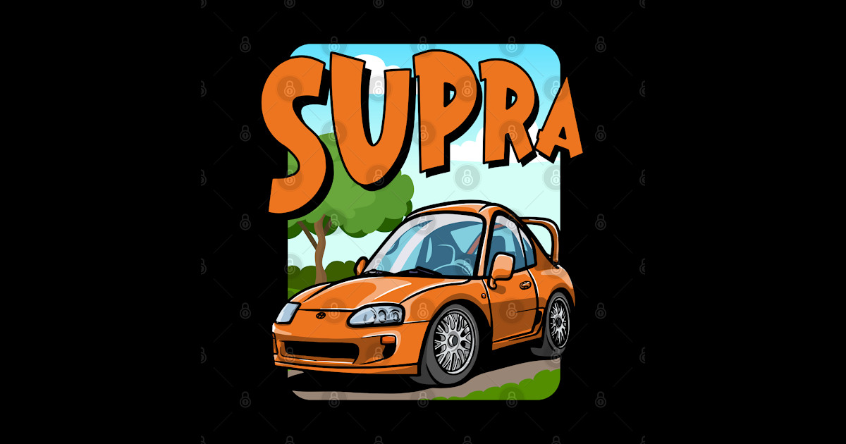 Supra Cartoon - Toyota Supra - Sticker | TeePublic