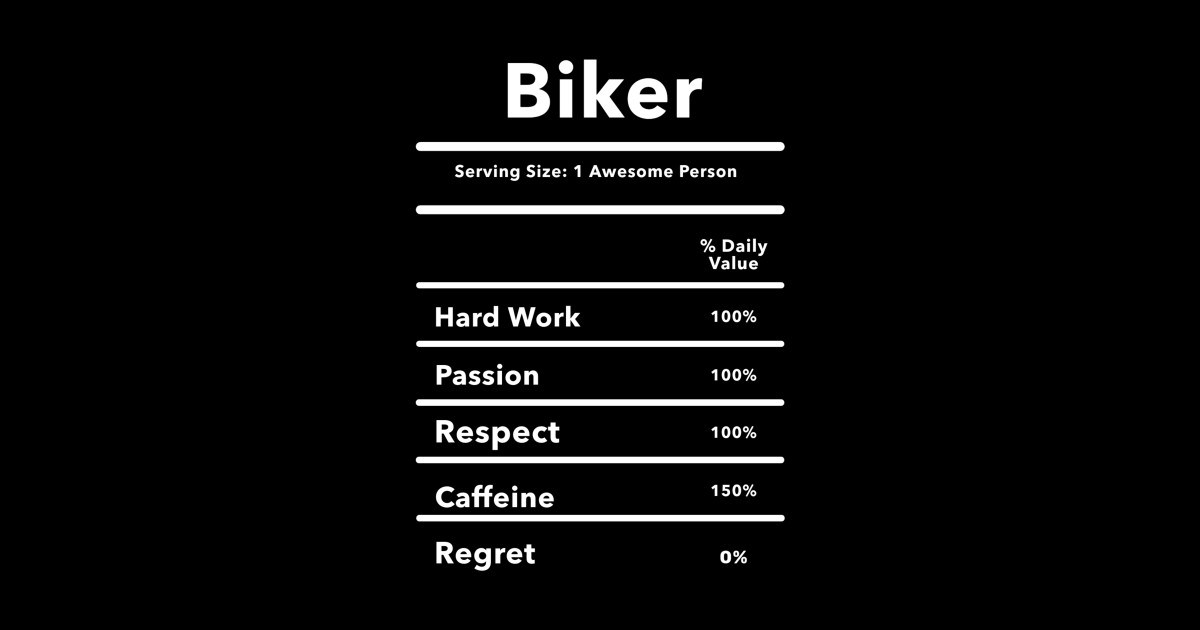 Biker Nutrition Label - Motorcycle - Sticker | TeePublic