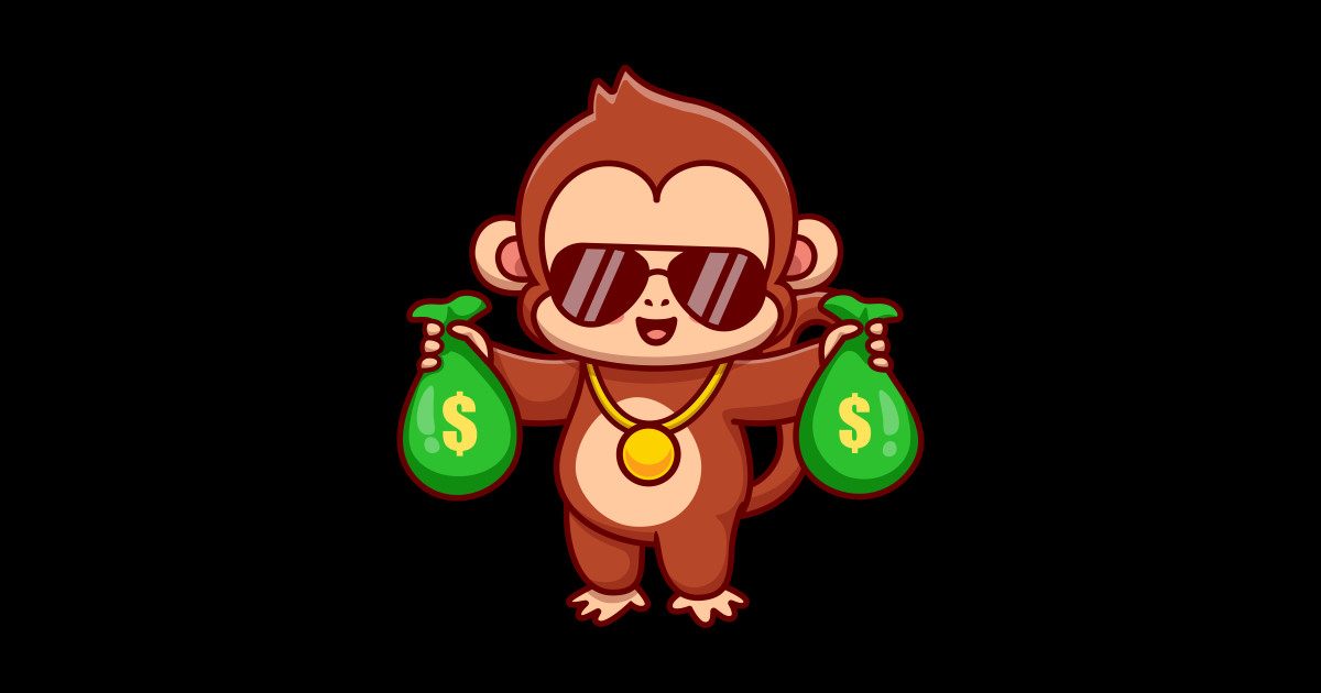Cool Monkey Holding Money Bag Cartoon - Cool Monkey Holding Money Bag ...