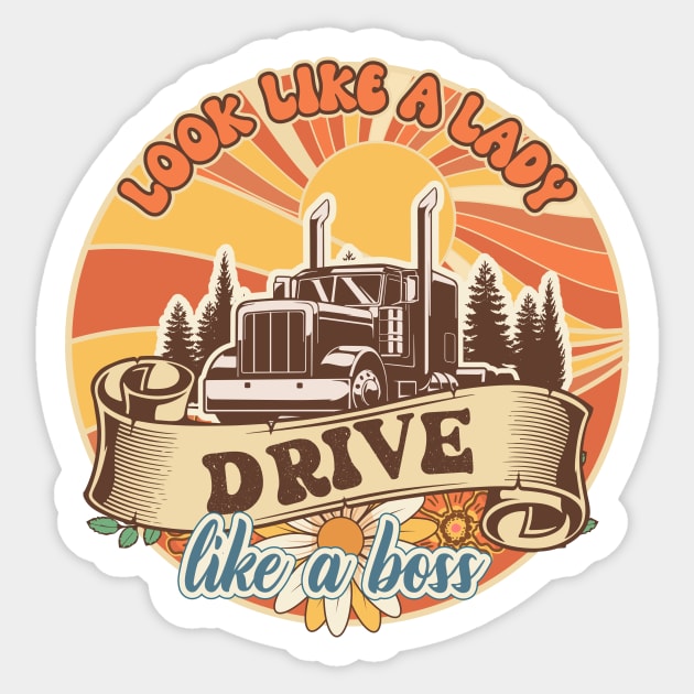 Groovy trucker girl female truck driver quote Look like a lady drive ...
